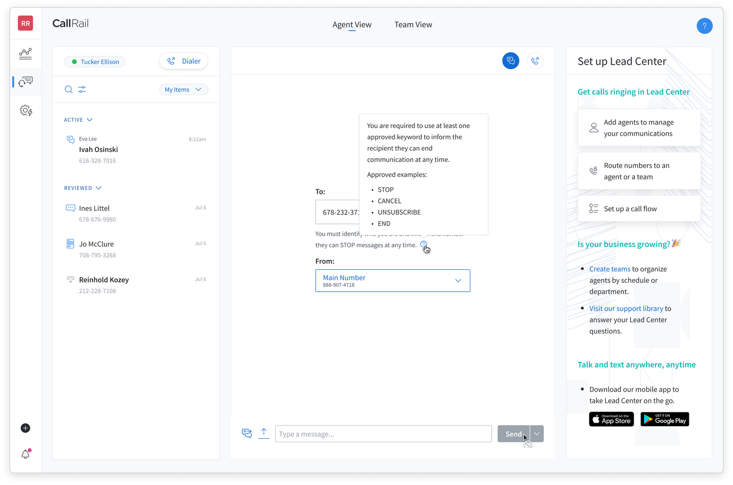 Opt-in/opt-out keywords for text messaging – CallRail Help Center